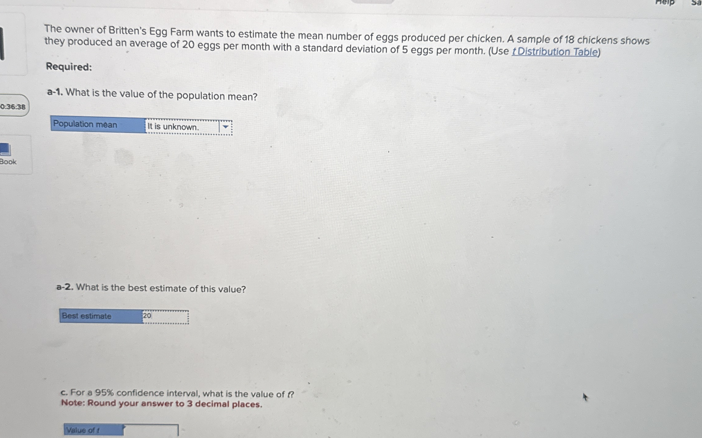 Solved The owner of Britten's Egg Farm wants to estimate the | Chegg.com