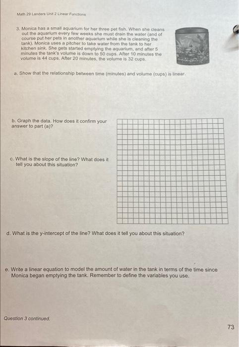 Solved Math 29 Landers Unit 2 Linear Functions 3. Monica has | Chegg.com
