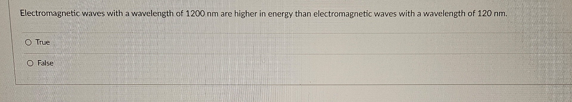 Solved Electromagnetic waves with a wavelength of 1200 ﻿nm | Chegg.com
