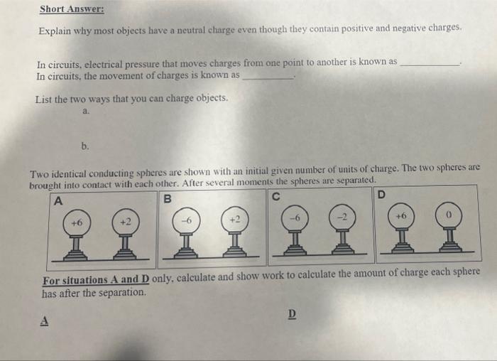 Solved Explain why most objects have a neutral charge even | Chegg.com