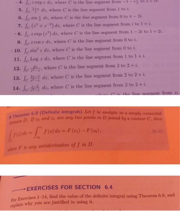 Solved 4. Te exp z do, where C is the line segment from 5. | Chegg.com