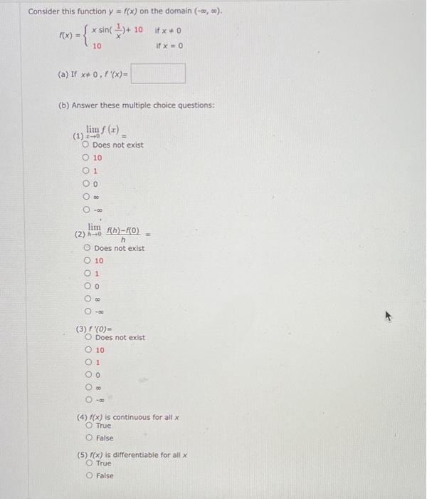 Solved Consider this function y=f(x) on the domain (−∞,∞). | Chegg.com
