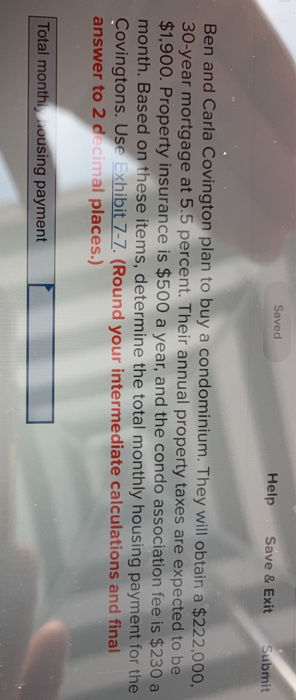 Solved Saved Help Save & Exit Submit Ben and Carla Covington | Chegg.com
