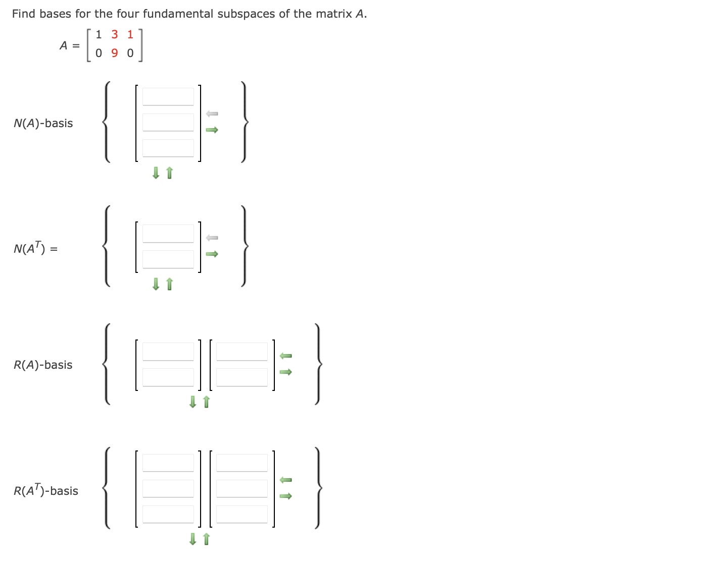 Solved Find bases for the four fundamental subspaces of the | Chegg.com