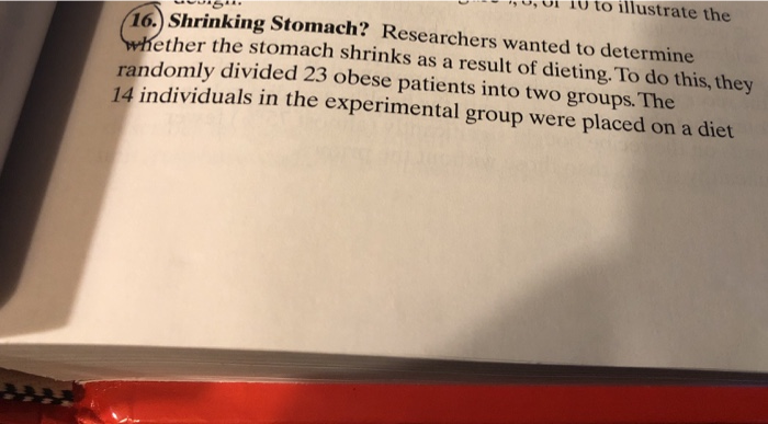 Solved to illustrate the 16. Shrinking Stomach? Researchers | Chegg.com