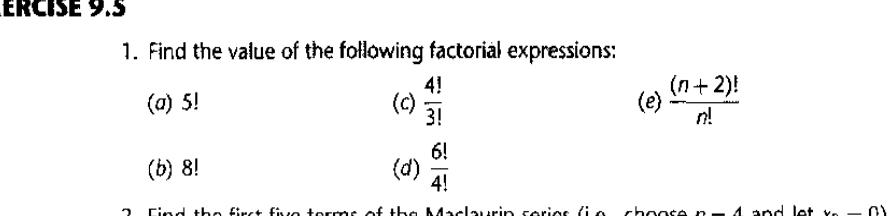 Solved Find the value of the following factorial | Chegg.com