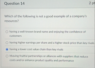 Solved Question 142 ﻿ptWhich of the following is not a good | Chegg.com