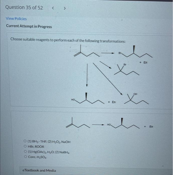 Solved Choose suitable reagents to perform each of the | Chegg.com