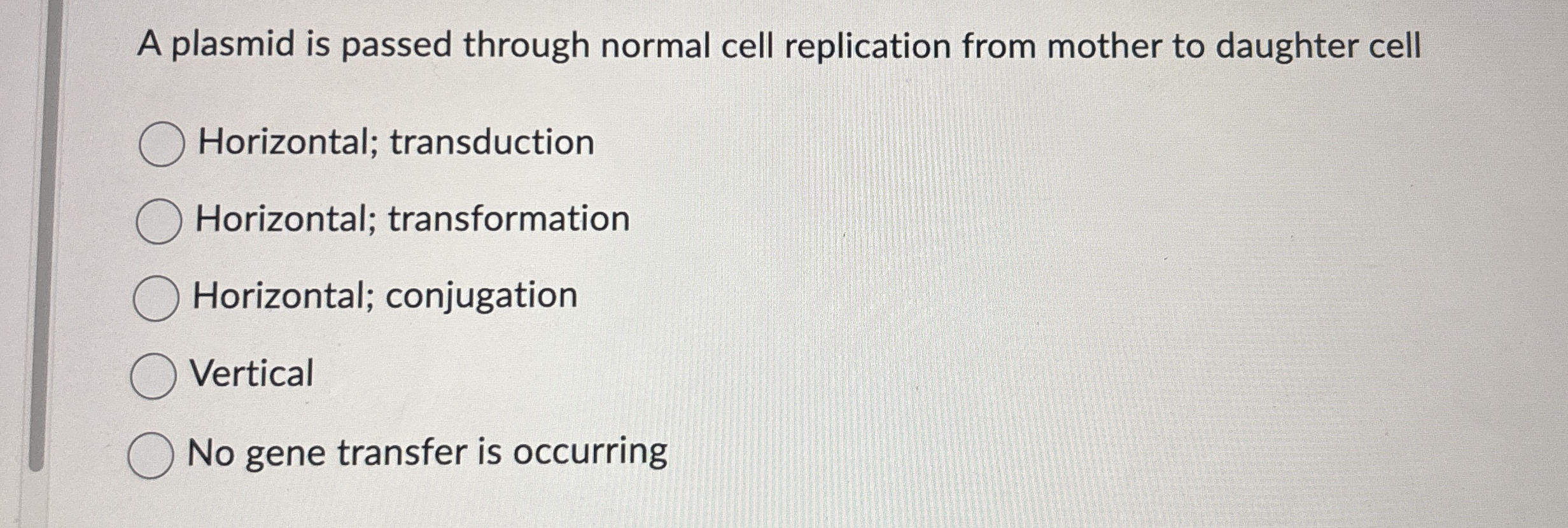 Solved A plasmid is passed through normal cell replication | Chegg.com