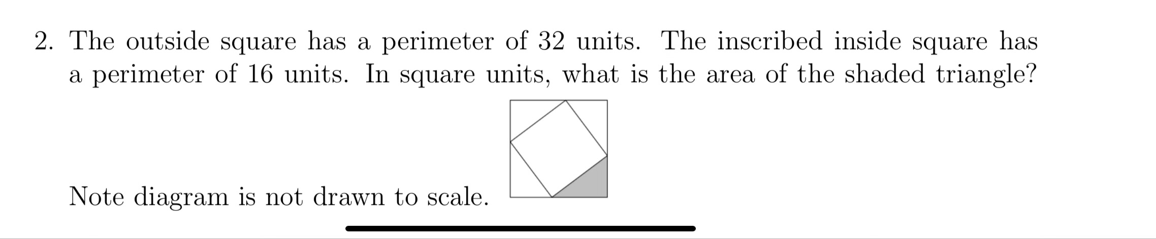 Solved The outside square has a perimeter of 32 ﻿units. The | Chegg.com