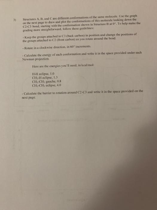 Solved Modeling Exercise 1: Conformation Use your model kit | Chegg.com