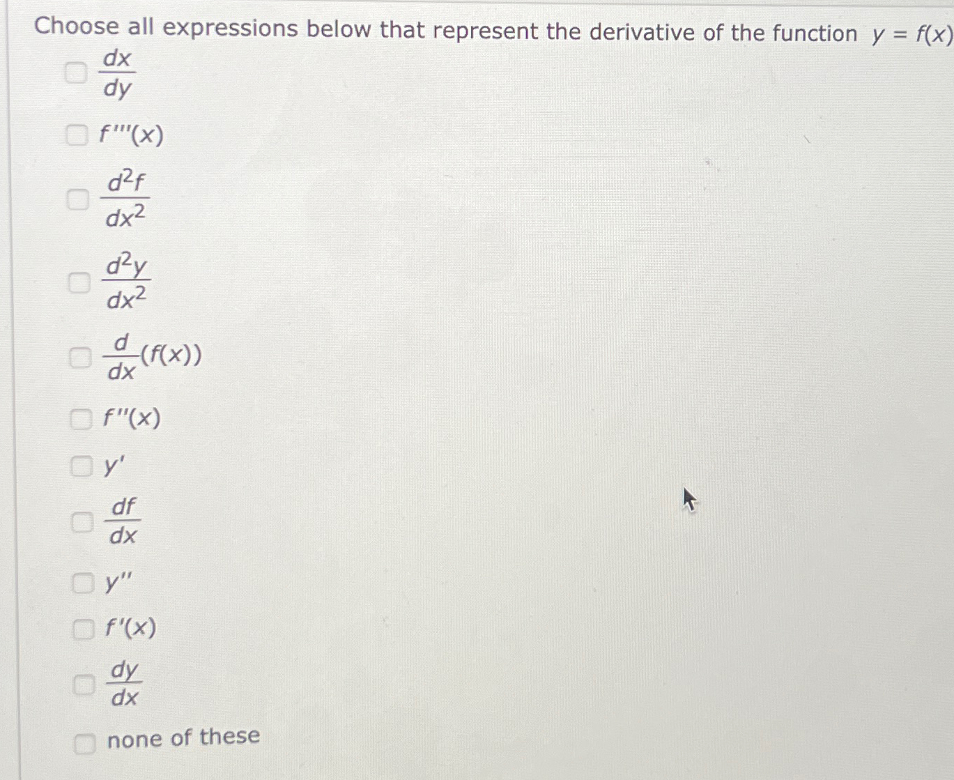 Choose all expressions below that represent the | Chegg.com
