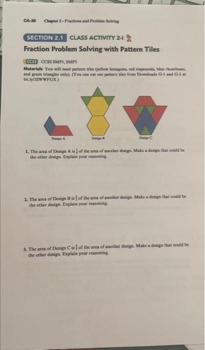 Solved CA-36 Chapter 2. Fractions and Problem Solving | Chegg.com