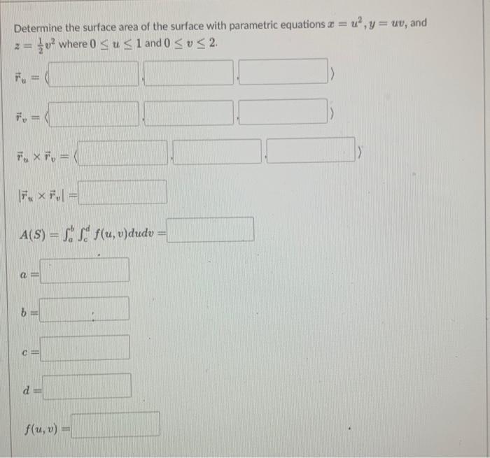 Solved Determine the surface area of the surface with | Chegg.com