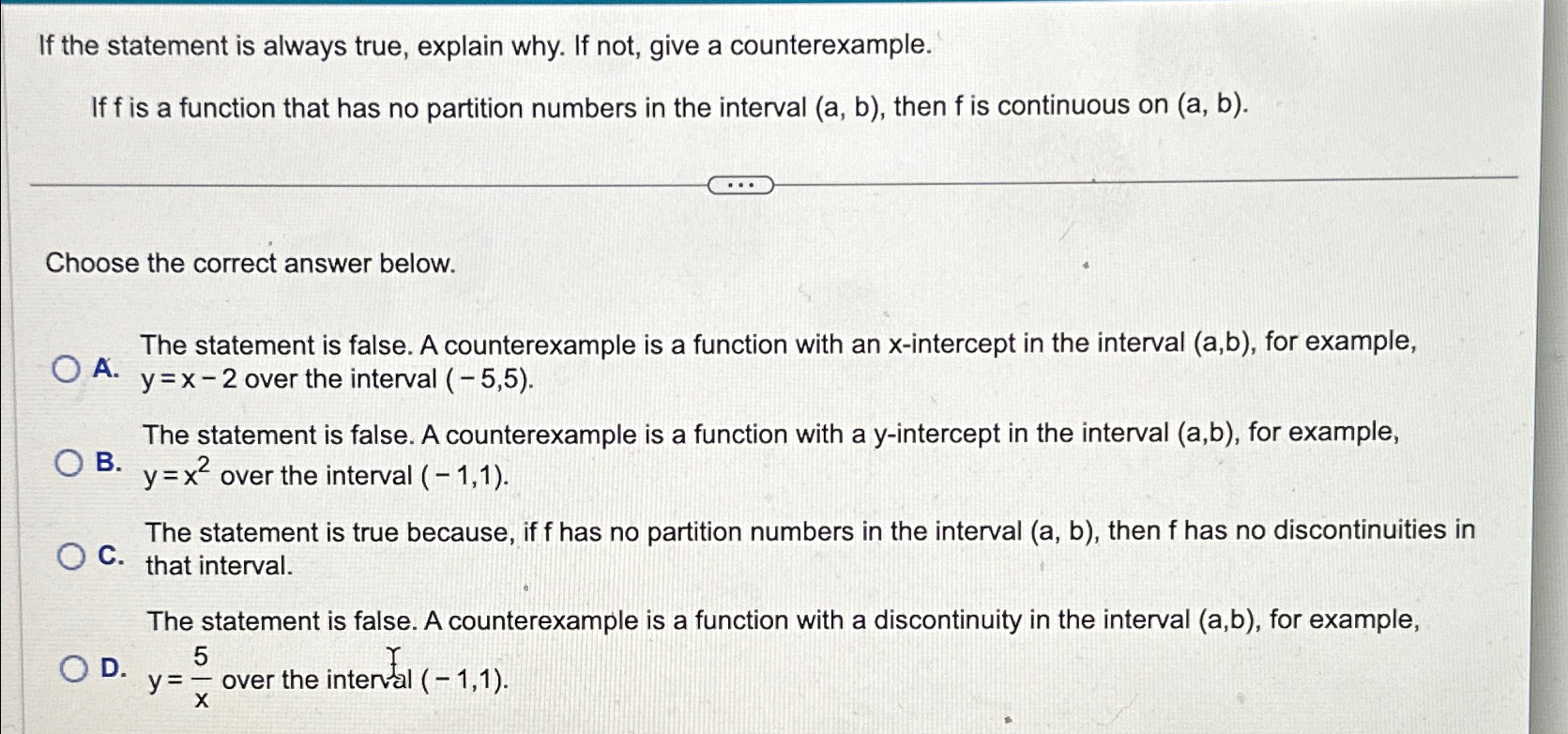 Solved If the statement is always true, explain why. If not, | Chegg.com