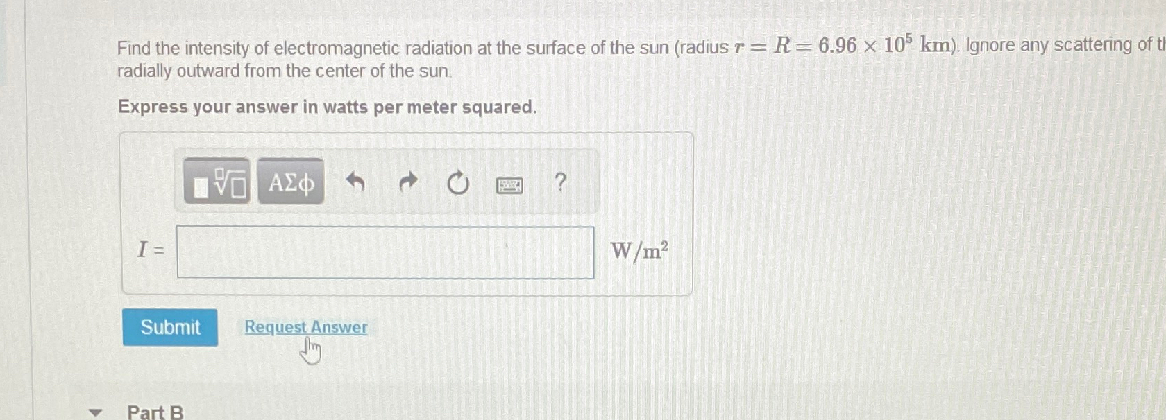 Solved Find the intensity of electromagnetic radiation at | Chegg.com