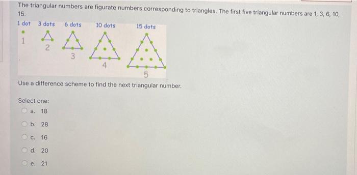 Solved AAA The triangular numbers are figurate numbers | Chegg.com