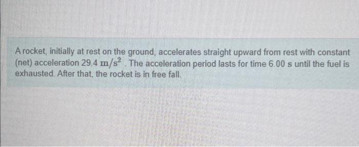 Solved A rocket, initially at rest on the ground, | Chegg.com