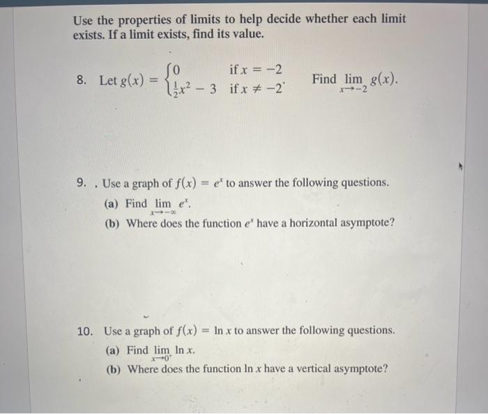 Solved Use the properties of limits to help decide whether | Chegg.com