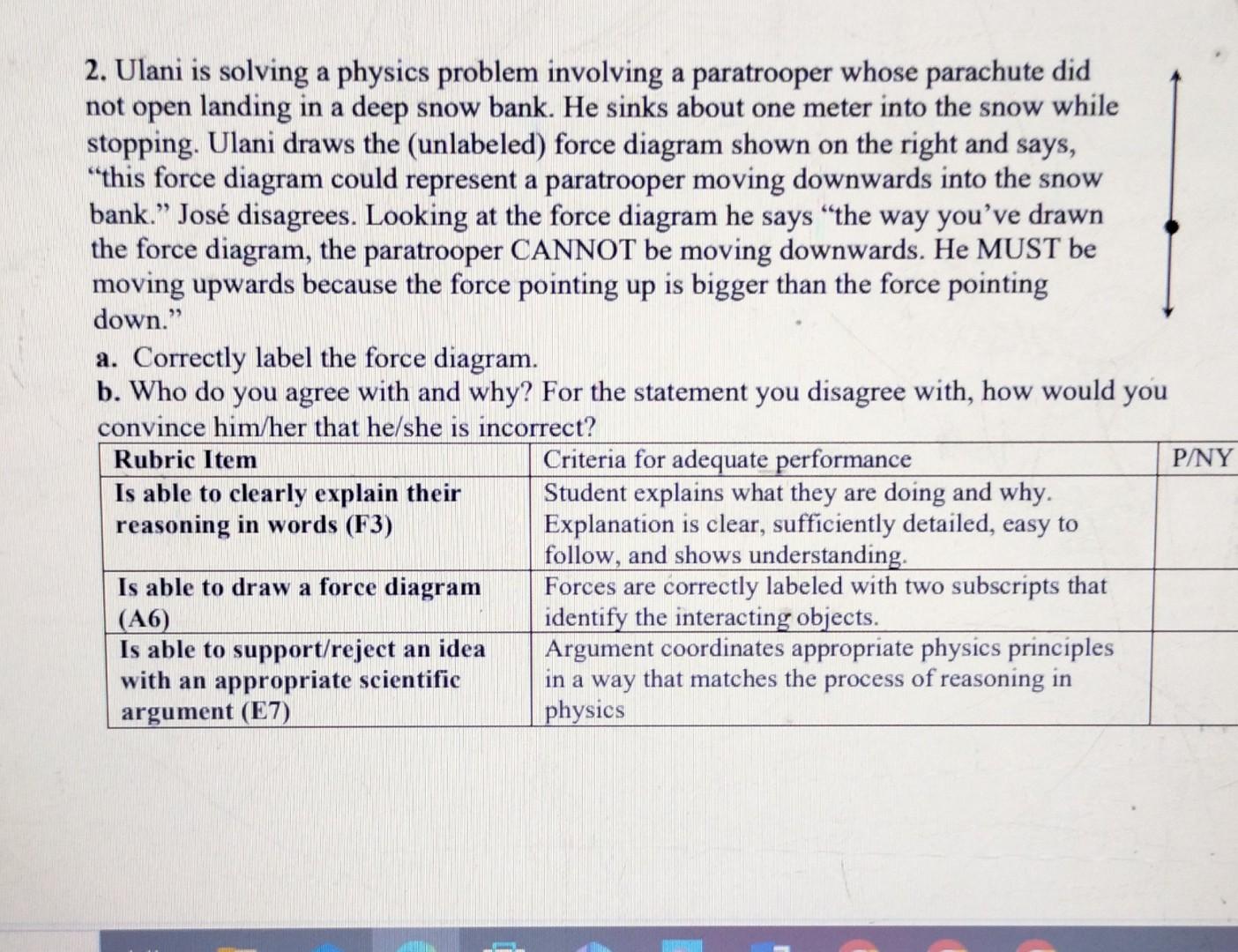 answer a and b part along with labeled force diagram. | Chegg.com