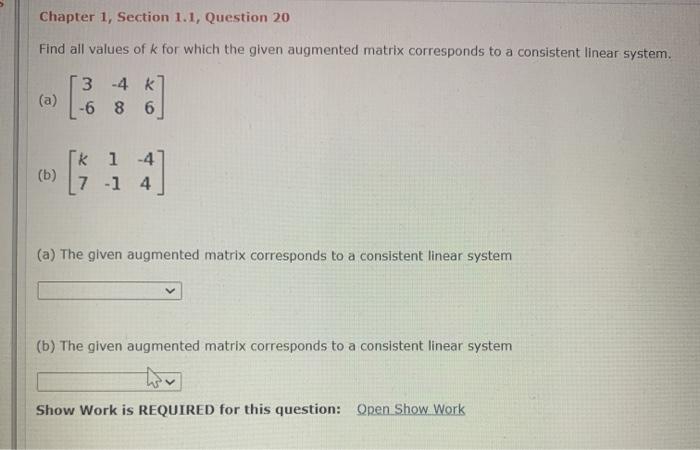 Solved Chapter 1, Section 1.1, Question 20 Find all values | Chegg.com