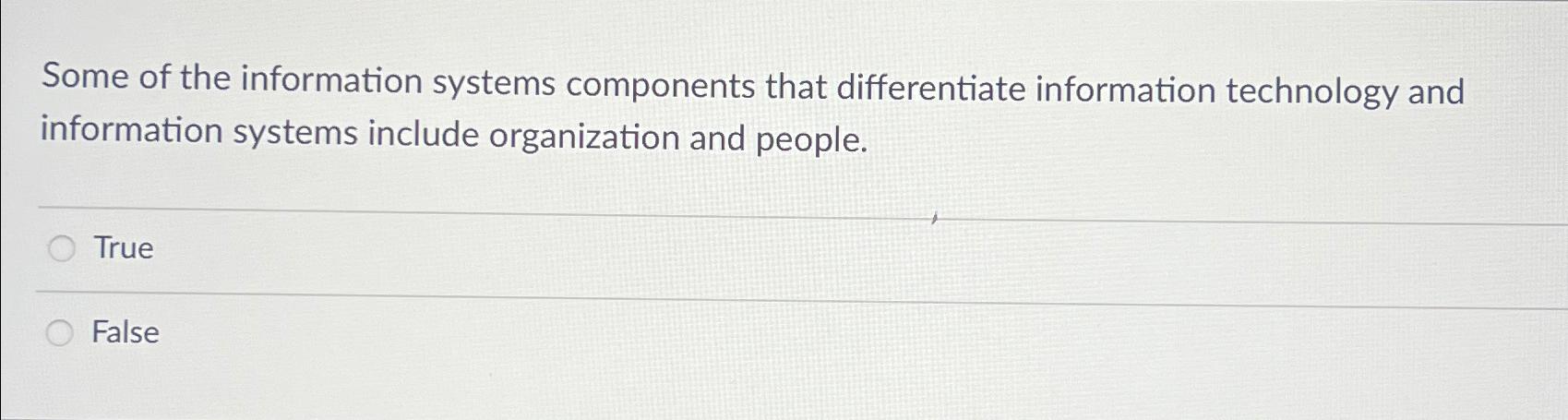 Solved Some of the information systems components that | Chegg.com