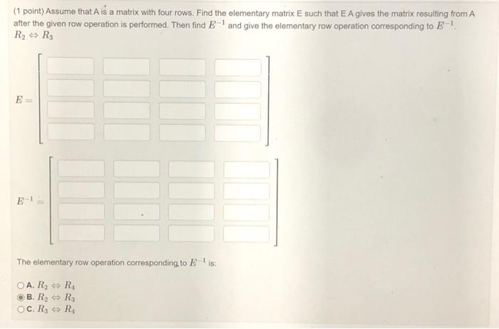 Solved (1 point) Assume that A is a matrix with four rows. | Chegg.com