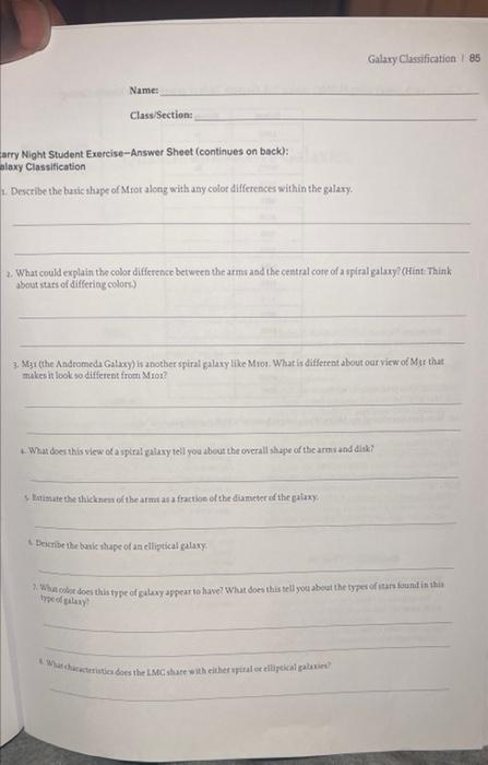 Solved Name: Class/Section: arry Night Student | Chegg.com