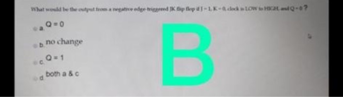 Solved What would be the output of a negative edge-triggered | Chegg.com