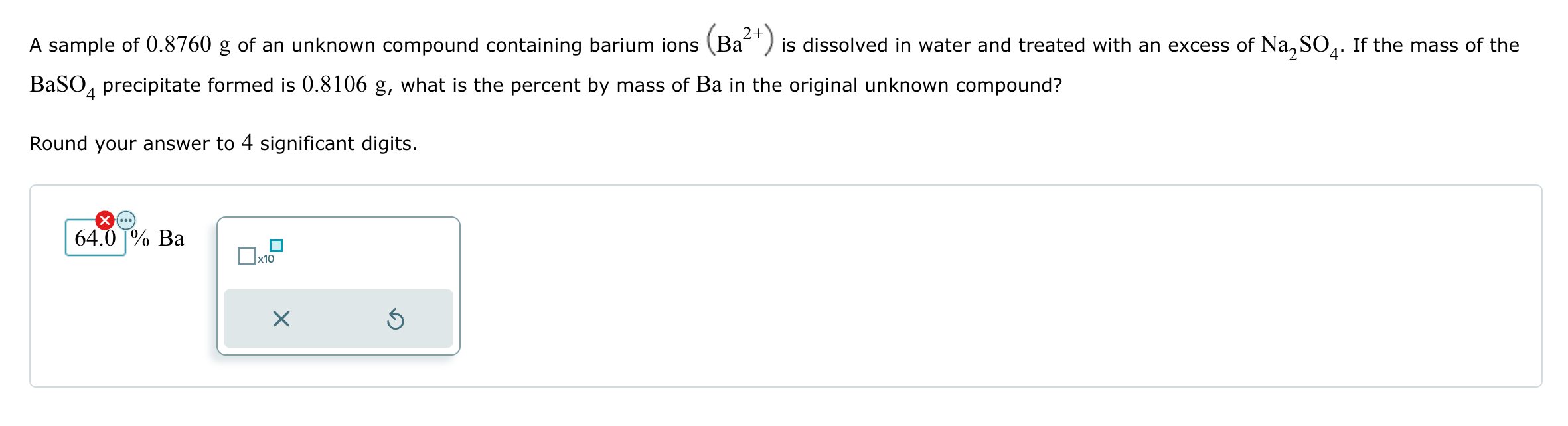 Solved A sample of 0.8760g ﻿of an unknown compound | Chegg.com
