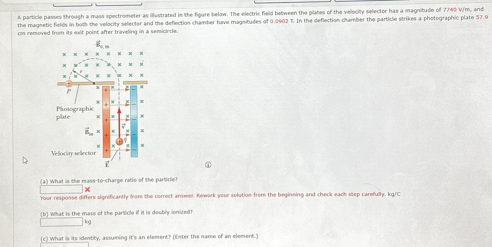 Solved A particle passes through a mass spectrometer as | Chegg.com