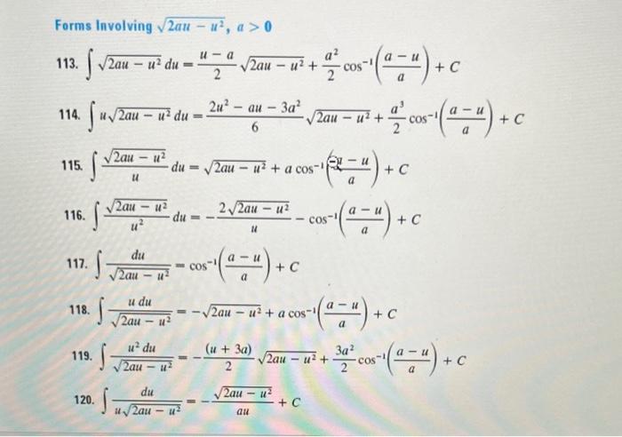 Solved Use the Table of Integrals to evaluate the integral. | Chegg.com
