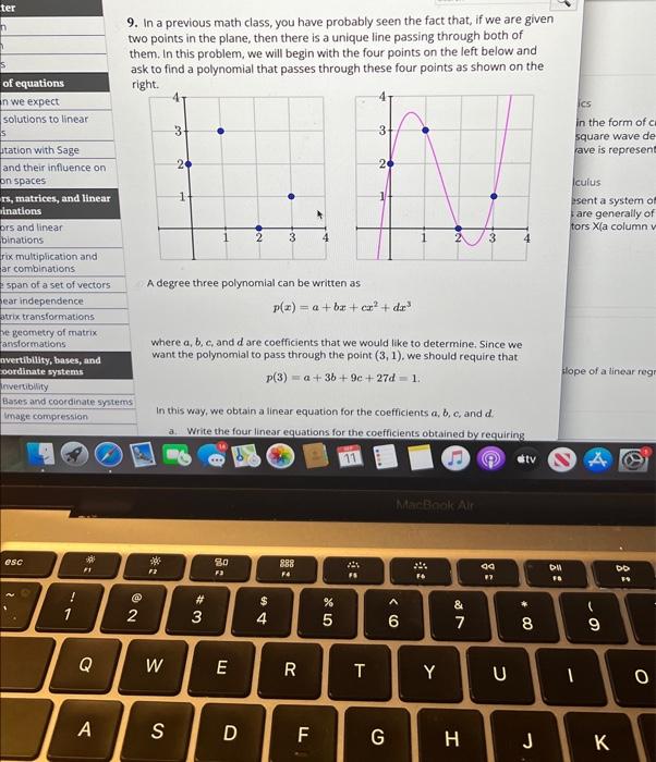 Solved In this way, we obtain a linear equation for the | Chegg.com