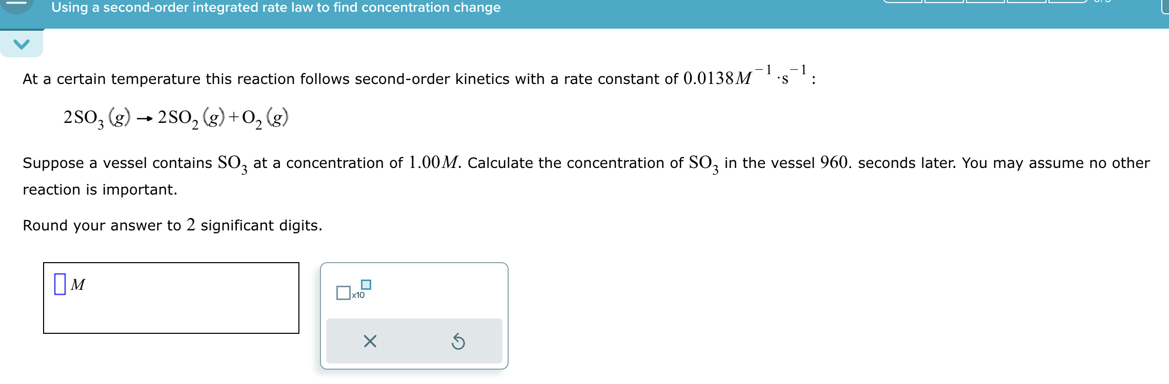 Solved At a certain temperature this reaction follows | Chegg.com