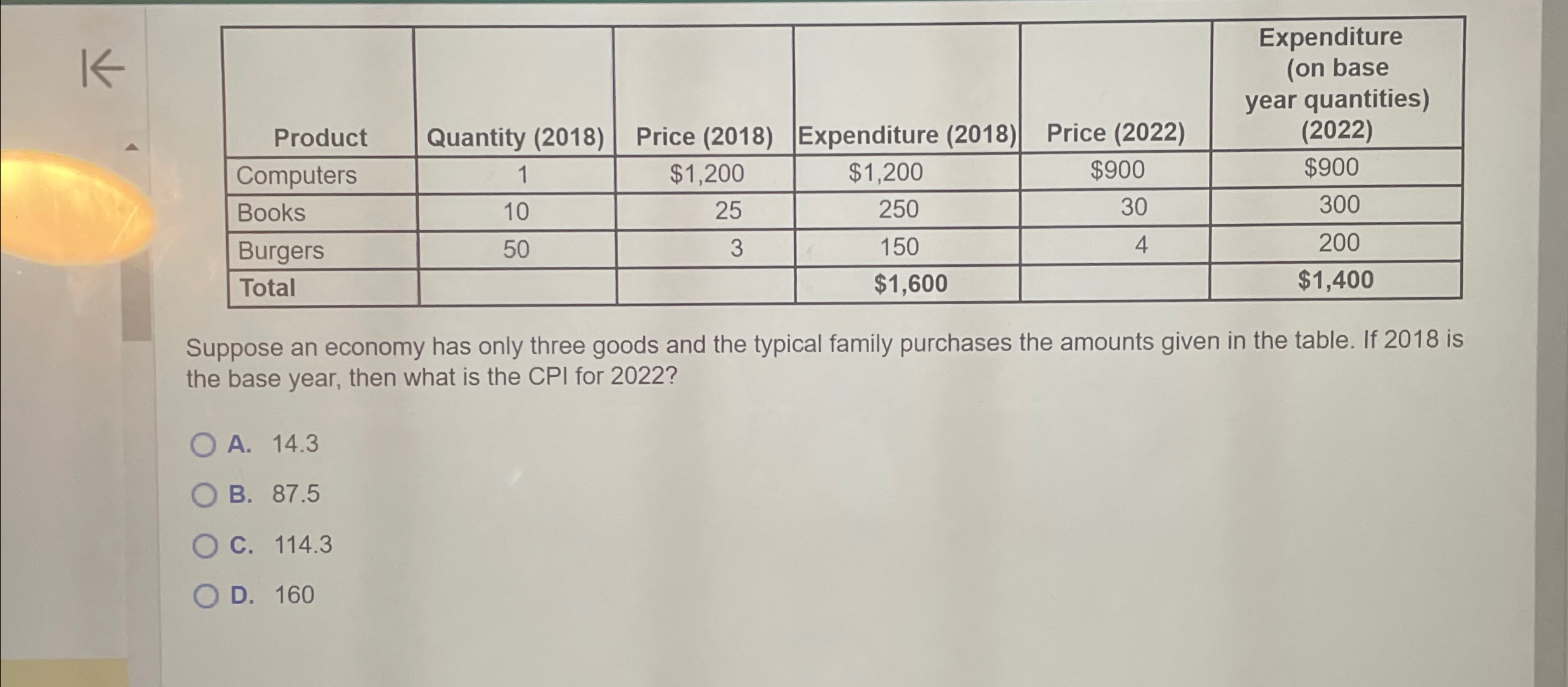 Solved \table[[Product,Quantity (2018),Price | Chegg.com