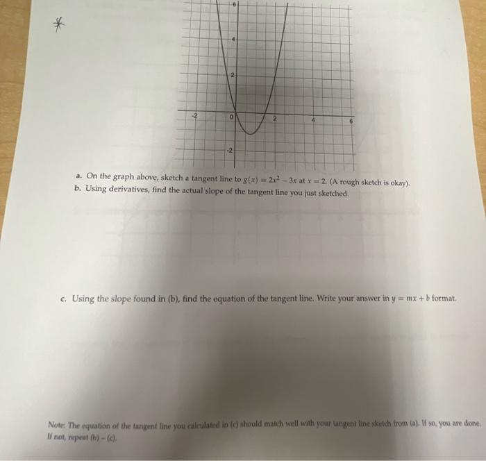 Solved 10. Below is a graph of g(x)=3x−2. a. On the graph | Chegg.com