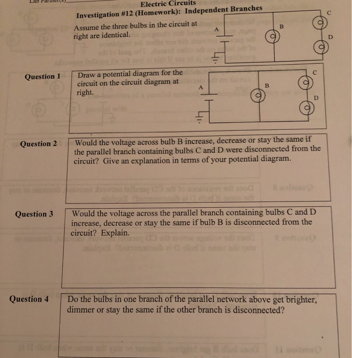 Solved Electric Circuits Investigation #12 (Homework): | Chegg.com