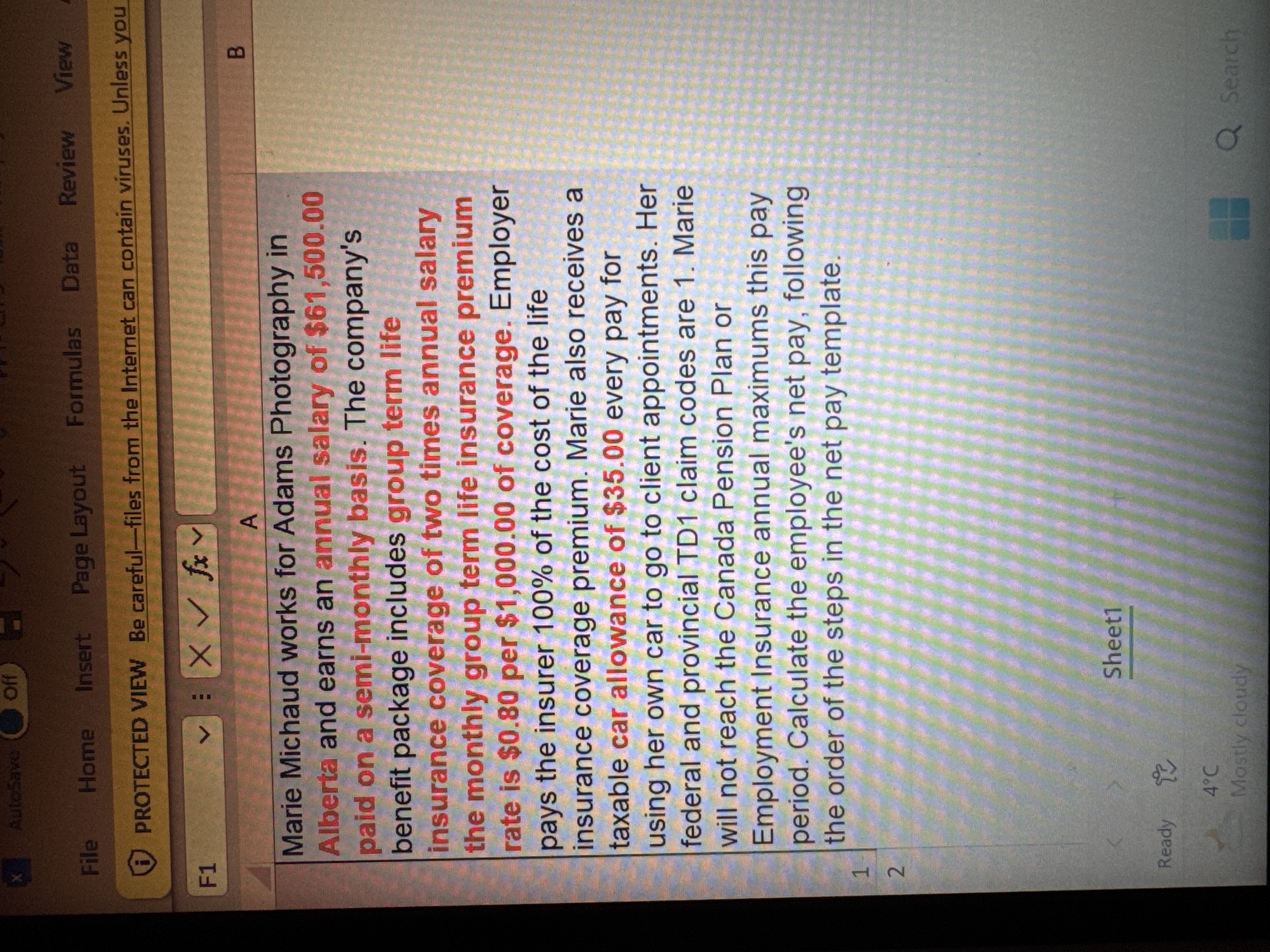 Solved File Home Insert Page Layout Formulas Data Review | Chegg.com