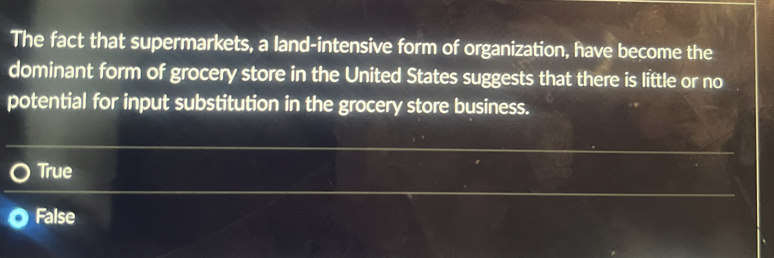 Solved The fact that supermarkets, a land-intensive form of | Chegg.com