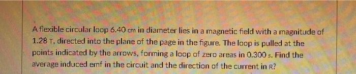 Solved A flexible circular loop 6.40 cm in diameter lies in | Chegg.com