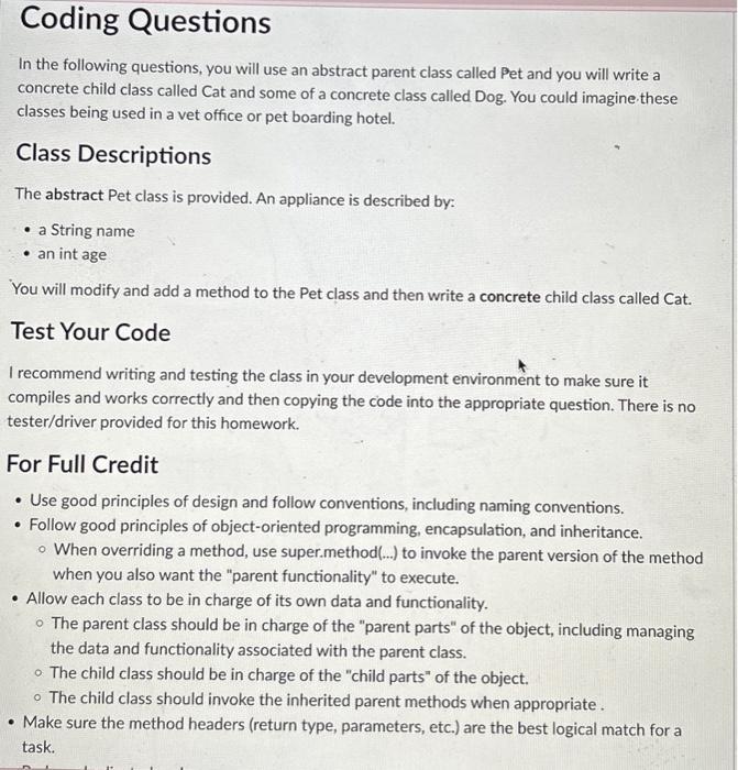 Solved Coding Questions In the following questions, you will | Chegg.com