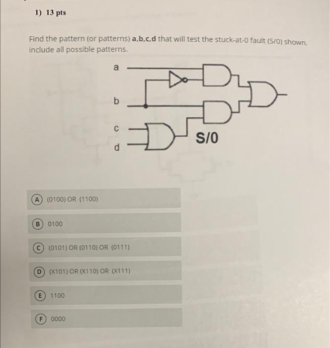 Solved 1) 13 pts Find the pattern (or patterns) a,b,c,d that | Chegg.com
