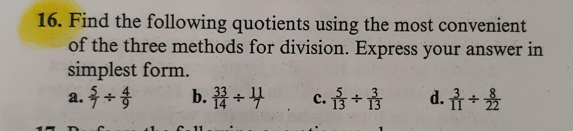 Solved 6. Find the following quotients using the most | Chegg.com
