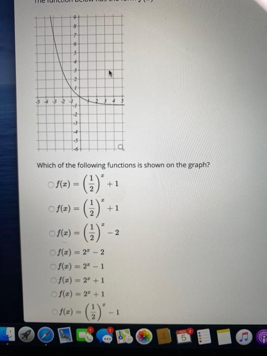 Solved The function below has the form f(x) = bx + k. 9+ 8 7 | Chegg.com