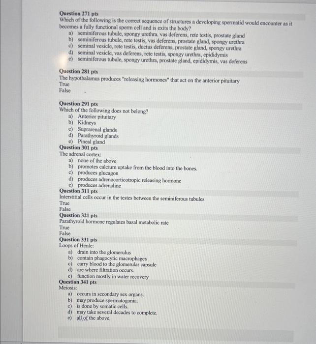 Solved Question 271 pts Which of the following is the | Chegg.com
