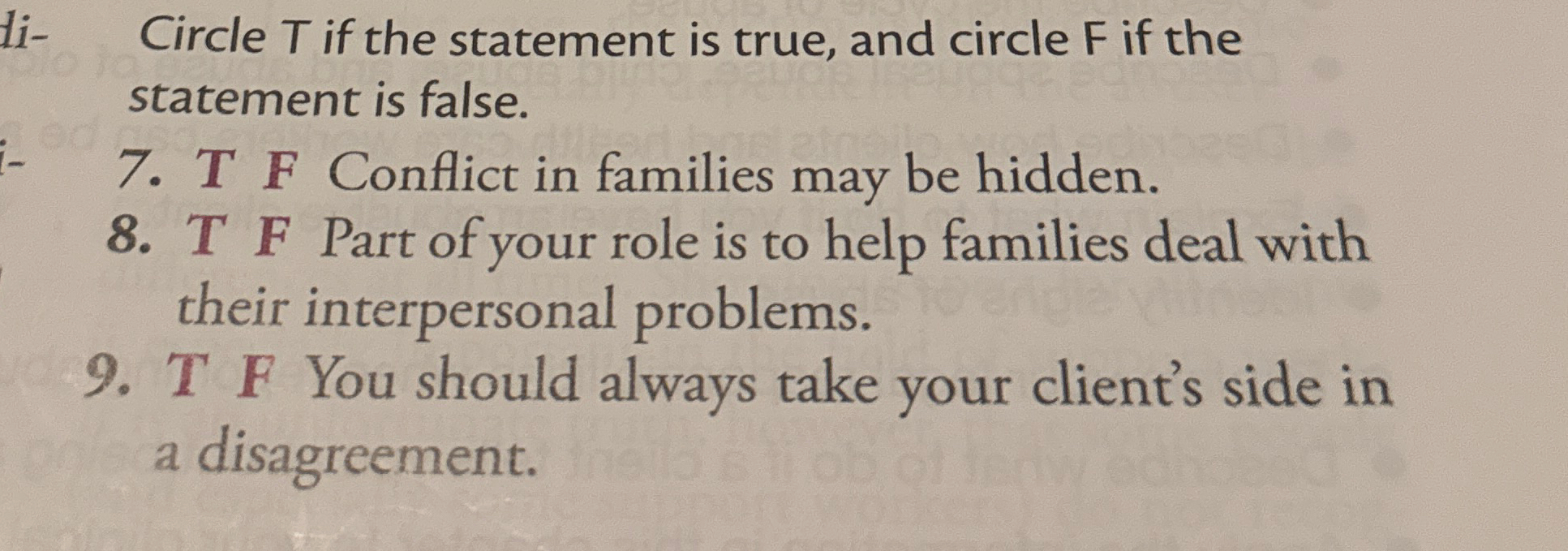 Solved Circle T ﻿if the statement is true, and circle F ﻿if | Chegg.com