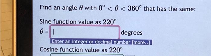 Solved Find an angle with 0°