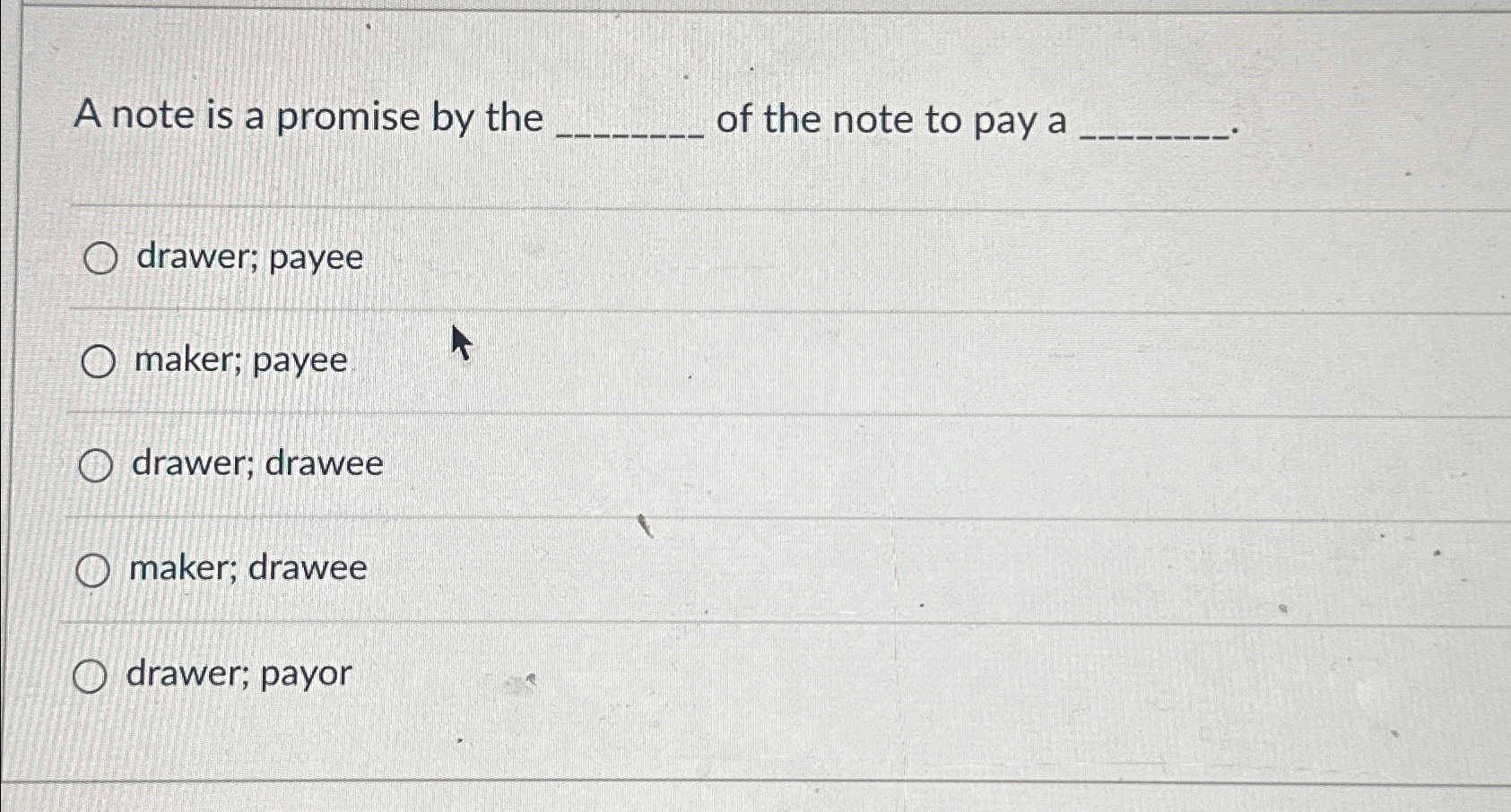 Solved A note is a promise by the ﻿of the note to pay | Chegg.com