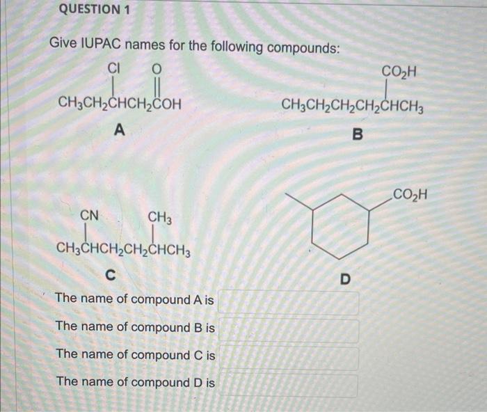 [Solved]: Give IUPAC names for the following compounds: B T
