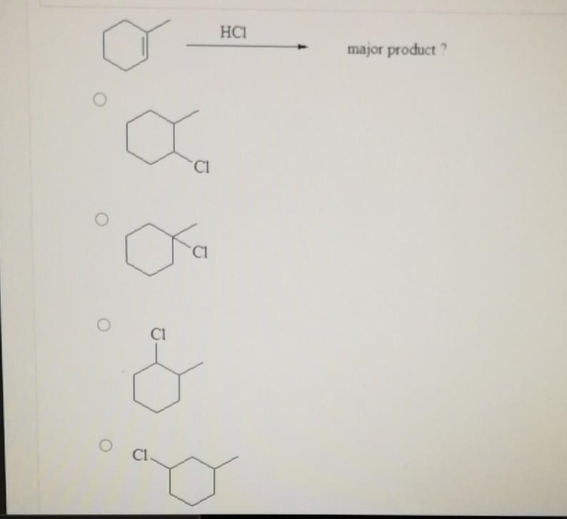 Solved HCl major product C1 C1 C1 į CH | Chegg.com